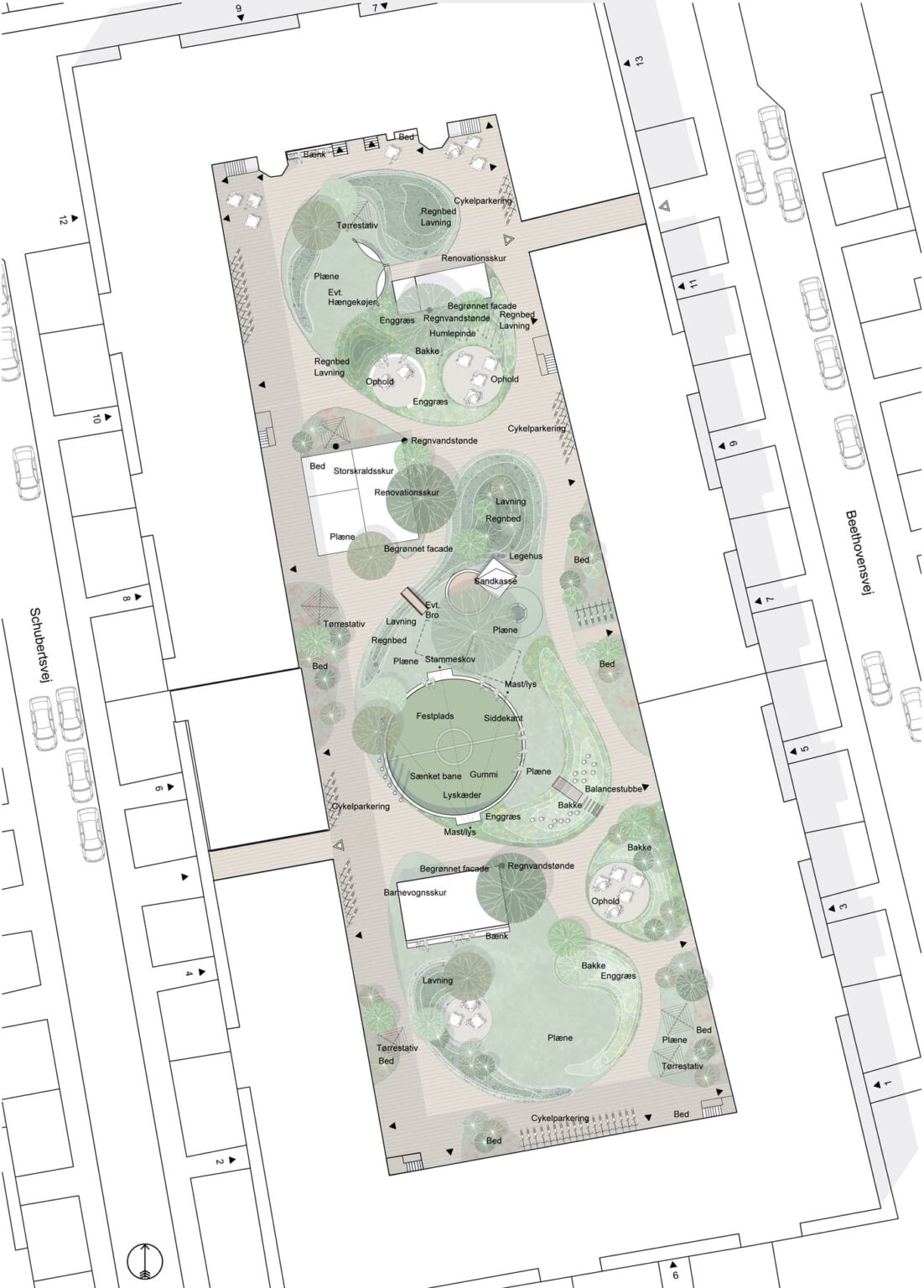 Plandrawing Beethovensvej Climate Courtyard - MASU Planning